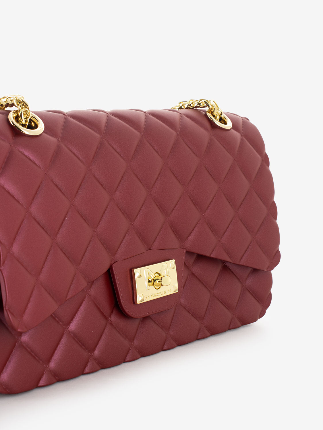 Marc Ellis - Borsa in gomma trapuntata Falcon dahlia / light gold | STIMM