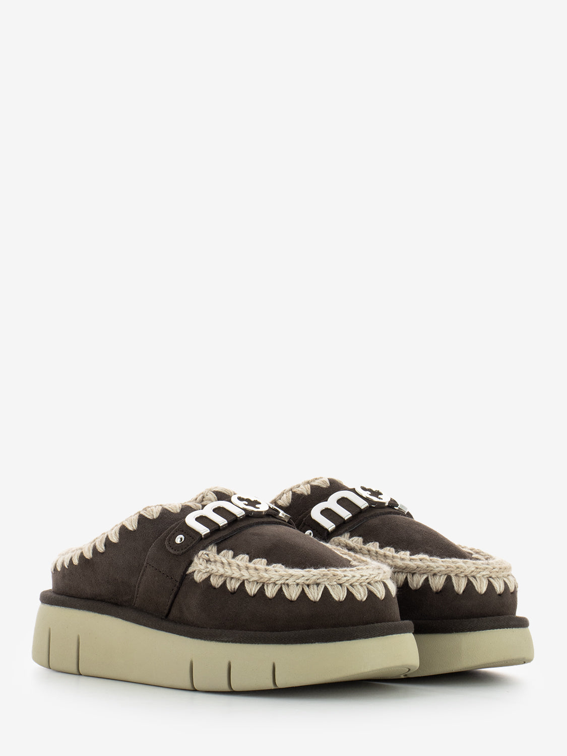 Mou - Bounce clog metal logo mocha | STIMM