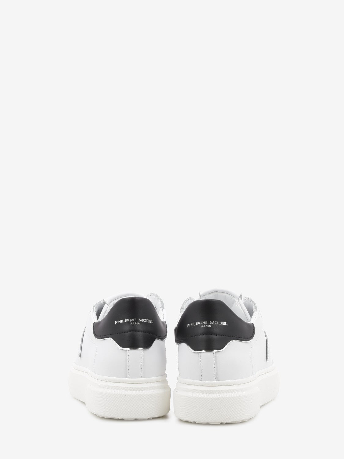 Philippe Model Junior - Temple leather sneakers with contrasting heel ...